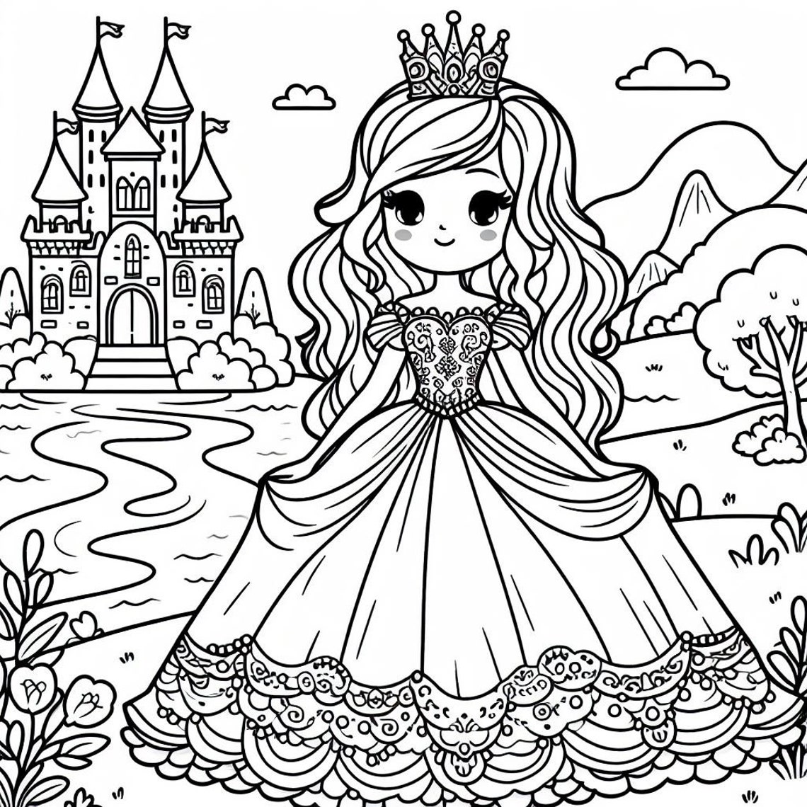 Coloring Book With Princess - Etsy