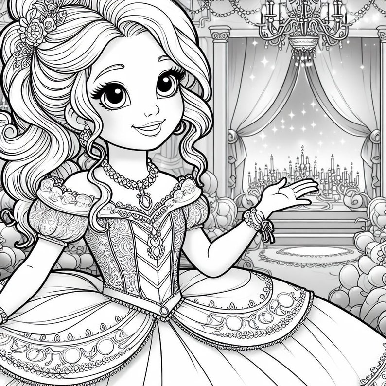 Coloring Book With Princess - Etsy