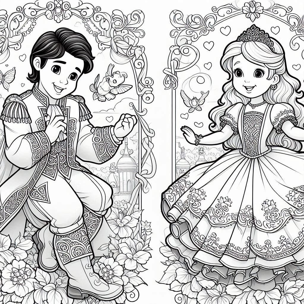 Coloring Book With Princess - Etsy