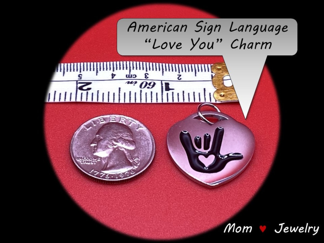American Sign Language ASL Love You Stainless Steel Charm | ASL Charm ...