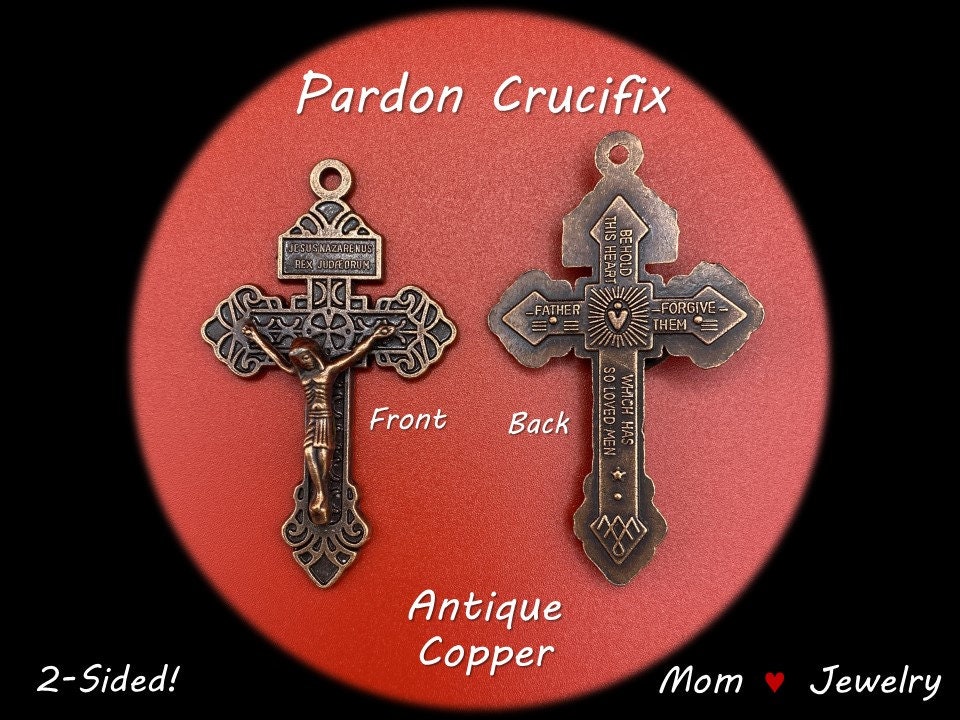 Catholic Rosary Crucifix + St Michael Center Shield | Antique Copper ...