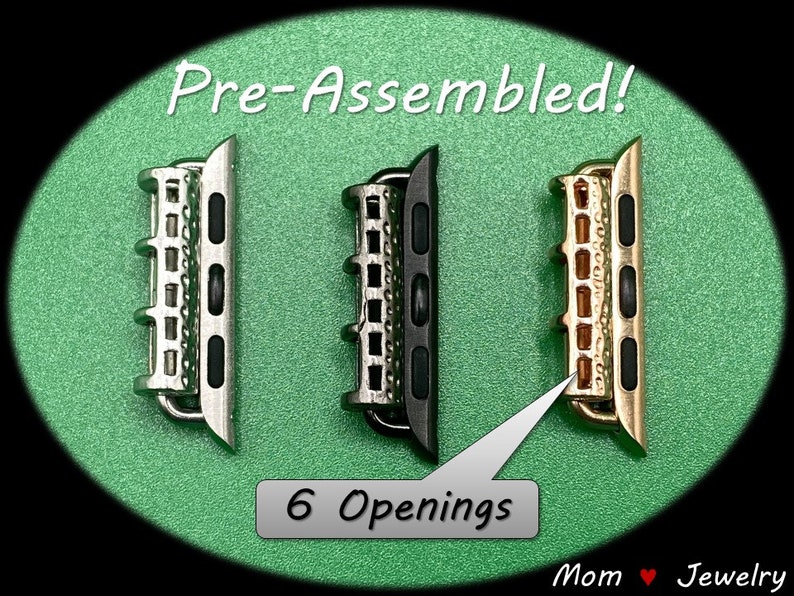 Apple Watch Connector Adapter | Pre-assembled | Attached 22mm Hammered ...