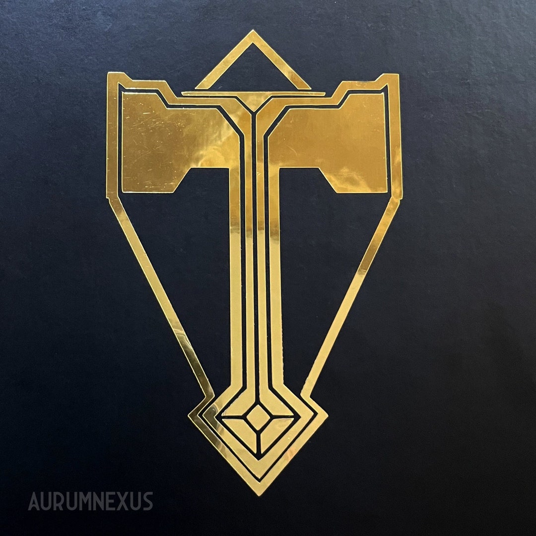 Jayce Talis Crest Decal || Metallic Gold Arcane Inspired Vinyl Decal ...