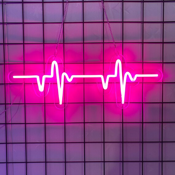 Heart Beat Neon Sign Light Wedding Neon Sign Wall Decor - Etsy