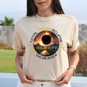 Custom Total Solar Eclipse Shirt, City State Eclipse 4.8.2024 Shirt ...