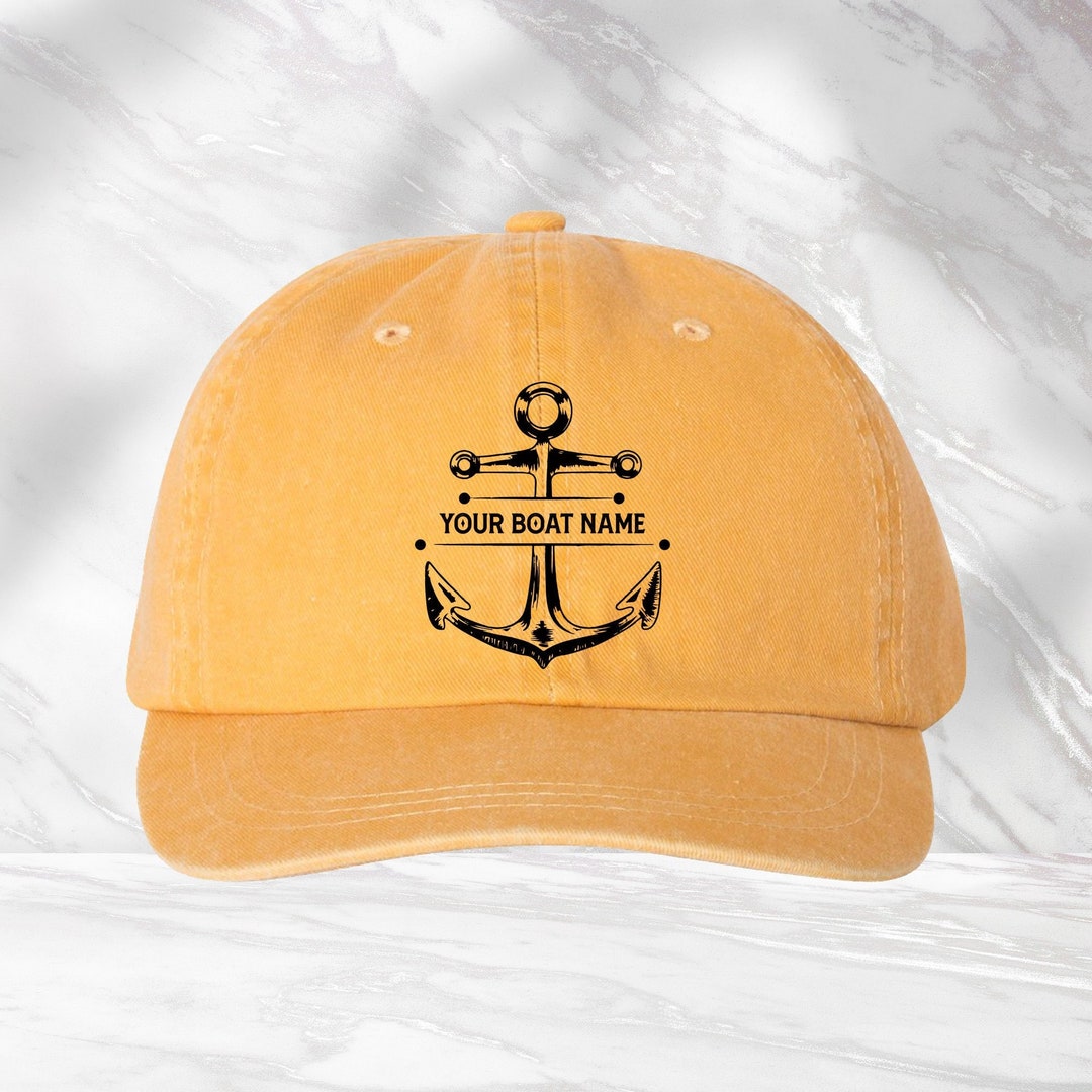 Custom Boat Owner Name Hat, Personalized Nautical Cap, Sailor Hat ...