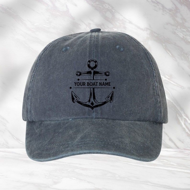 Custom Boat Owner Name Hat, Personalized Nautical Cap, Sailor Hat ...