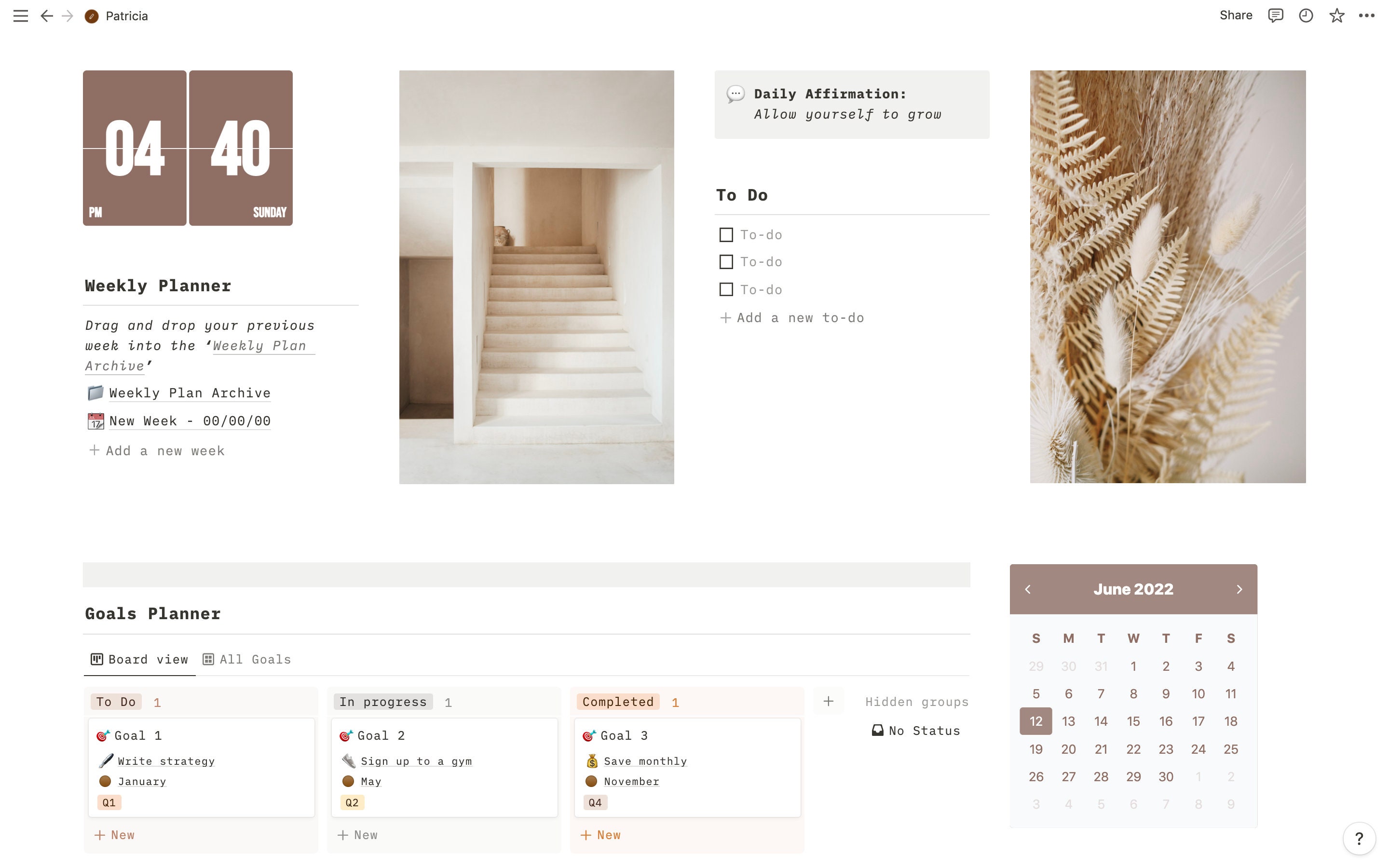 Personal Notion Template for Self-growth and to Plan Your Daily Life ...