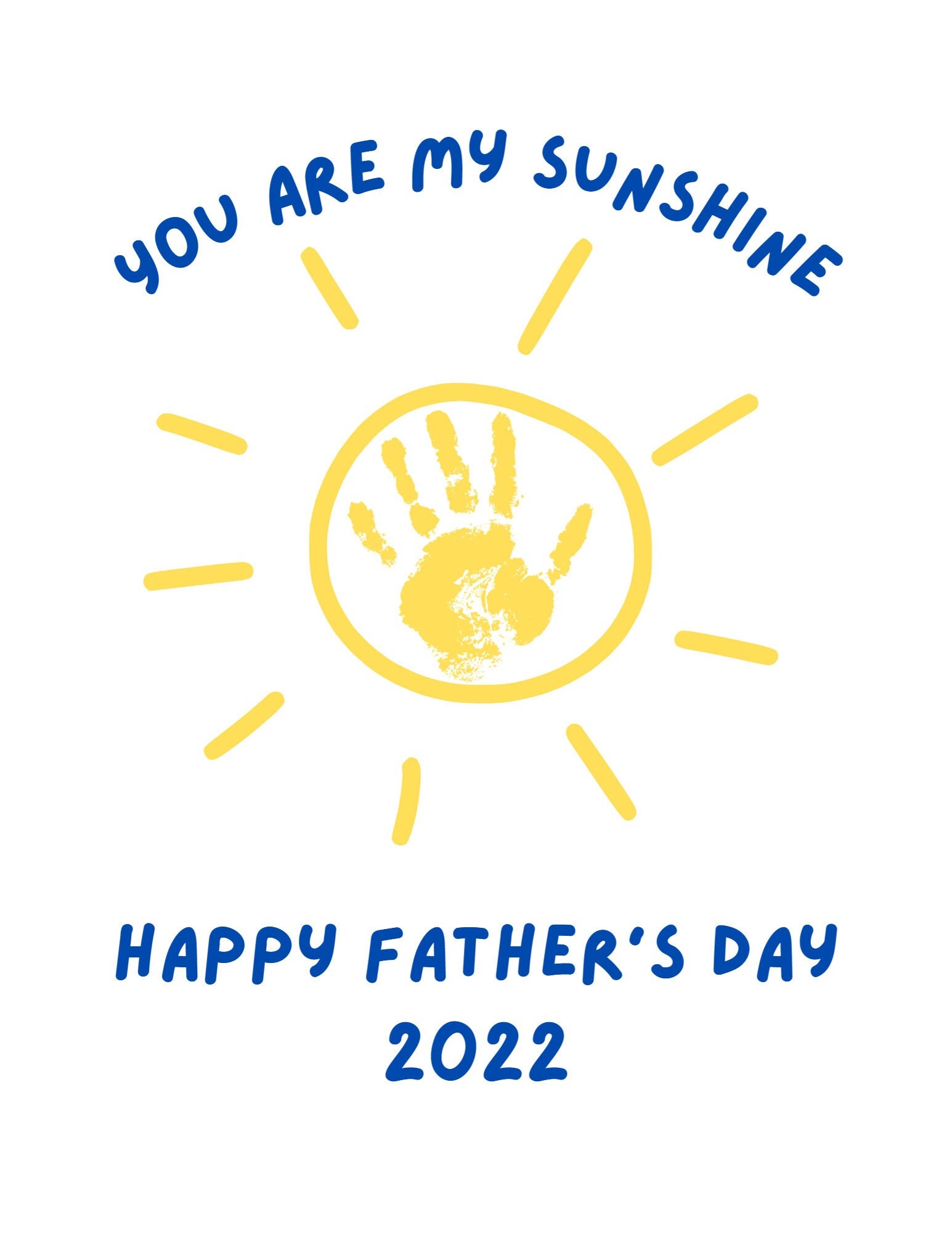 Father's Day Handprint Art Template, DIY, Keepsake for Dad / Father ...