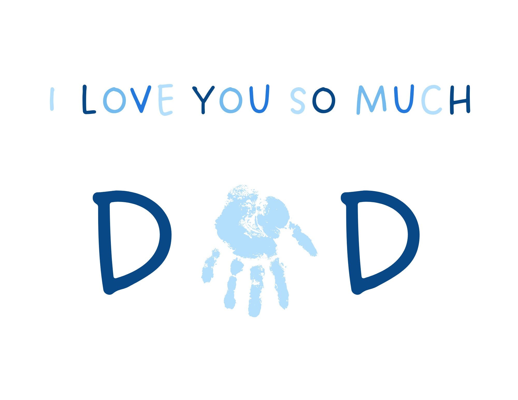 Father's Day Handprint Art Template, DIY, Keepsake for Dad / Father, I ...