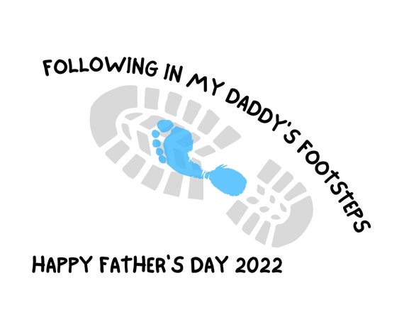 Father's Day Footprint Art Template DIY Keepsake for Dad | Etsy