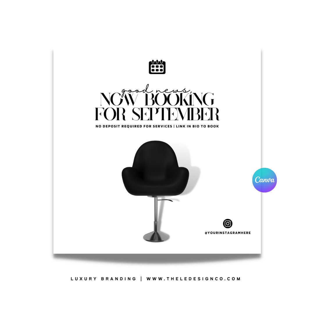 Pre-made "now Booking" CANVA Flyer Template | | 100% Editable in Canva ...