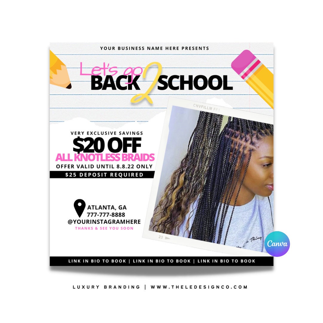 Pre-made "back to School" CANVA Flyer Template | | 100% Editable in ...