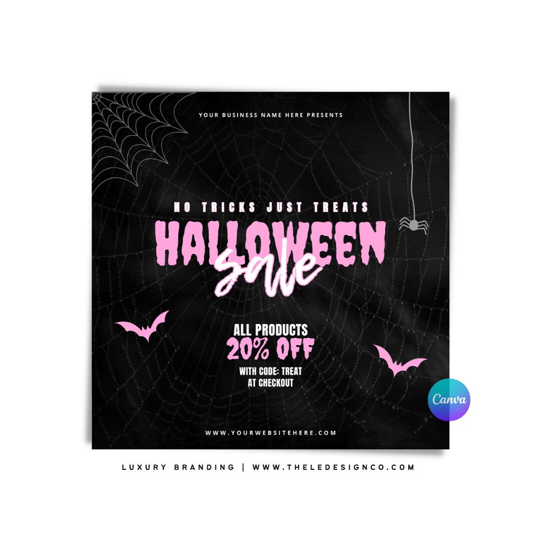 Pre-made Halloween Sale Flyer Template| 100% Editable Canva Flyers for ...