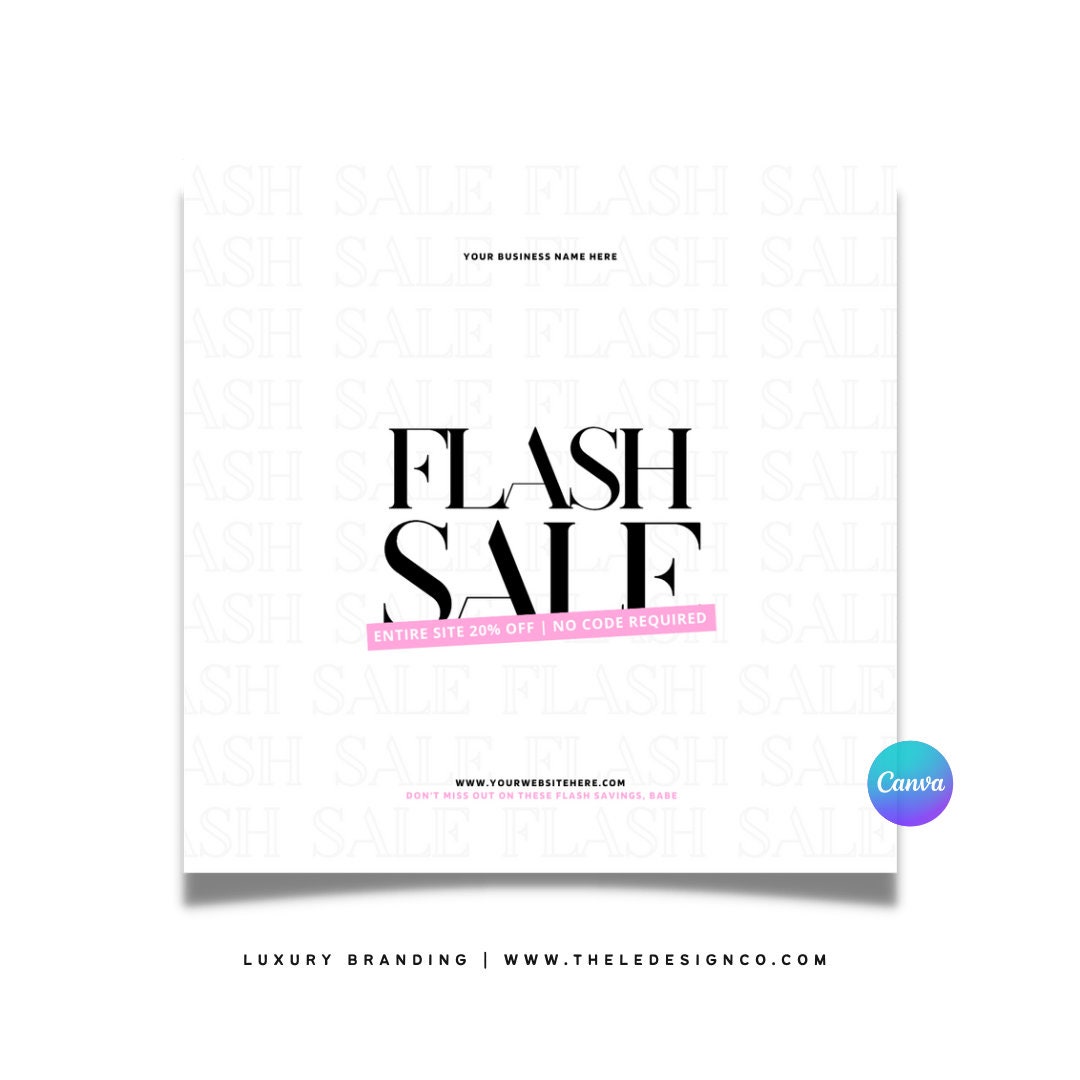 Pre-made "flash Sale" CANVA Flyer Template | | 100% Editable in Canva ...