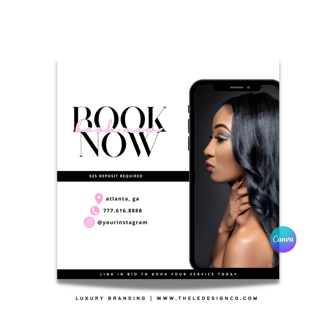 Pre-made "book Now" Canva Flyer | 100% Editable in Canva - Etsy
