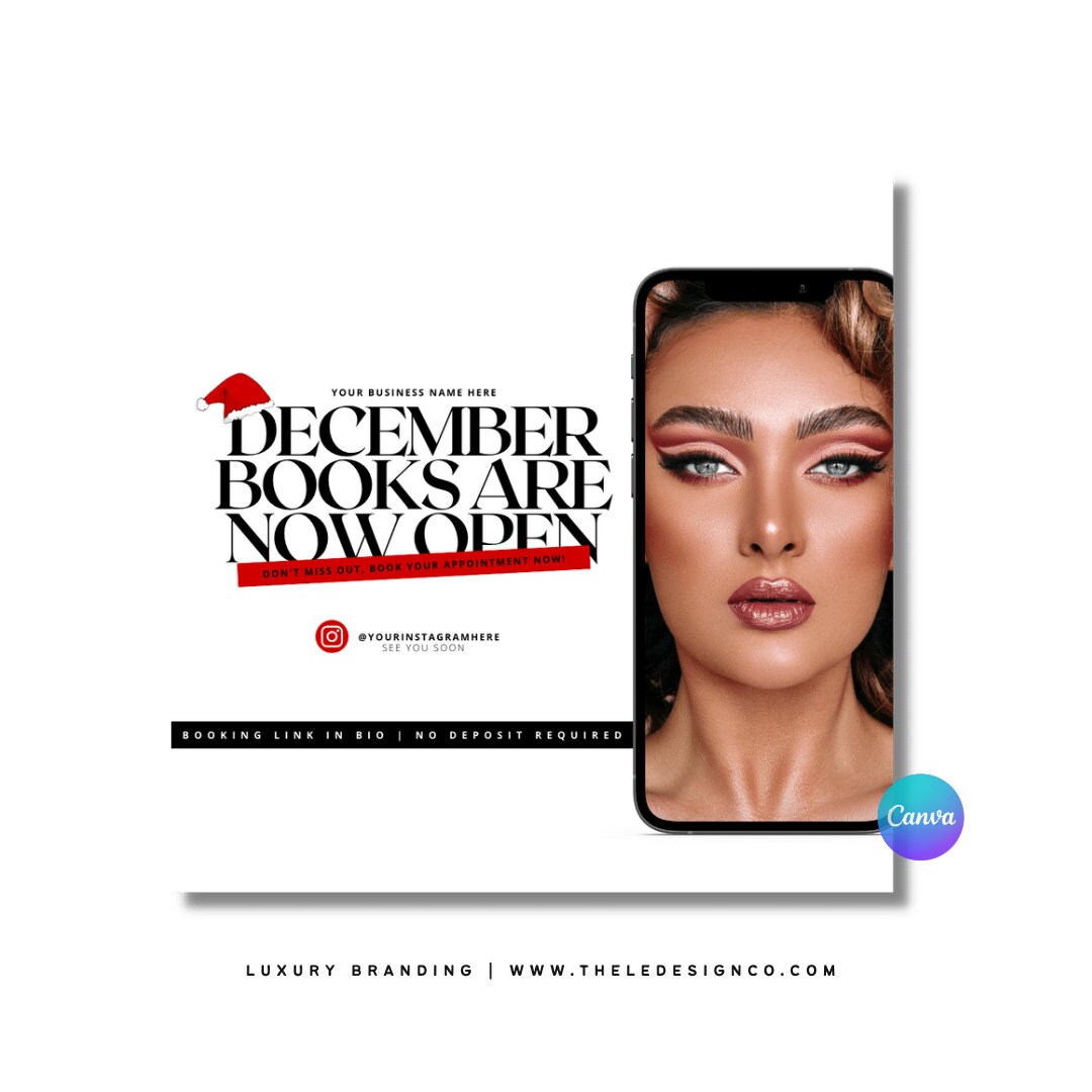 CHRISTMAS BOOKINGS OPEN | 100% Editable in Canva - Etsy