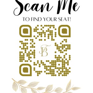 QR Code Wedding Seating Chart, Scan QR Code for Guests to Find Their ...