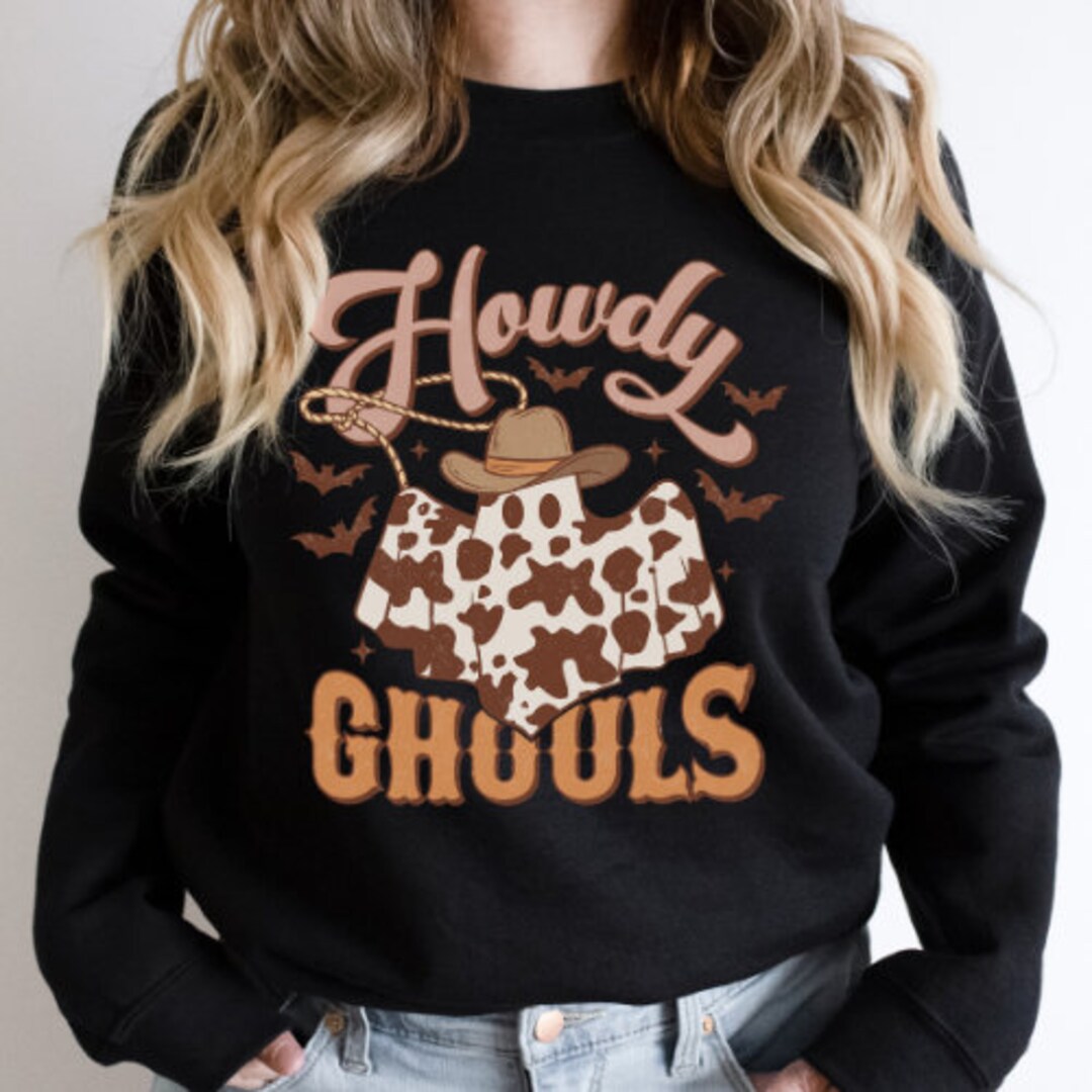 Howdy Ghouls Country Halloween Sweatshirthalloween Funny - Etsy