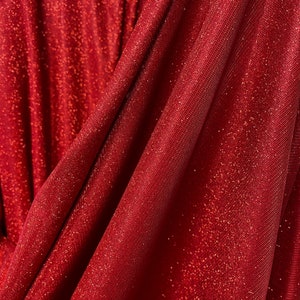 Red Lurex Glitter Fabric, Glimmer/red Shimmer Fabric, Hot Red Glitter ...