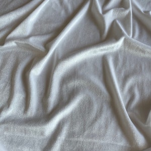 White Velvet, Velvet by the Yard, 4-way Stretch White Fabric, White ...