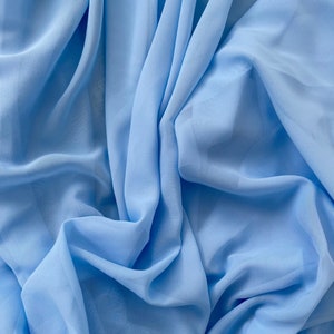 Light Blue Chiffon Fabric by Yard, Powder Blue Chiffon, Soft Blue Soft ...