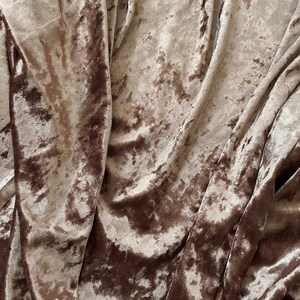 Mocha Crushed Velvet Fabric by the Yard, Pearl Velvet Wrinkled,brown ...