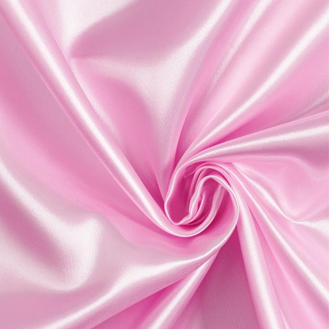Baby Pink Satin Fabric,polyester Bridal Satin,baby Pink Imitation Silk ...