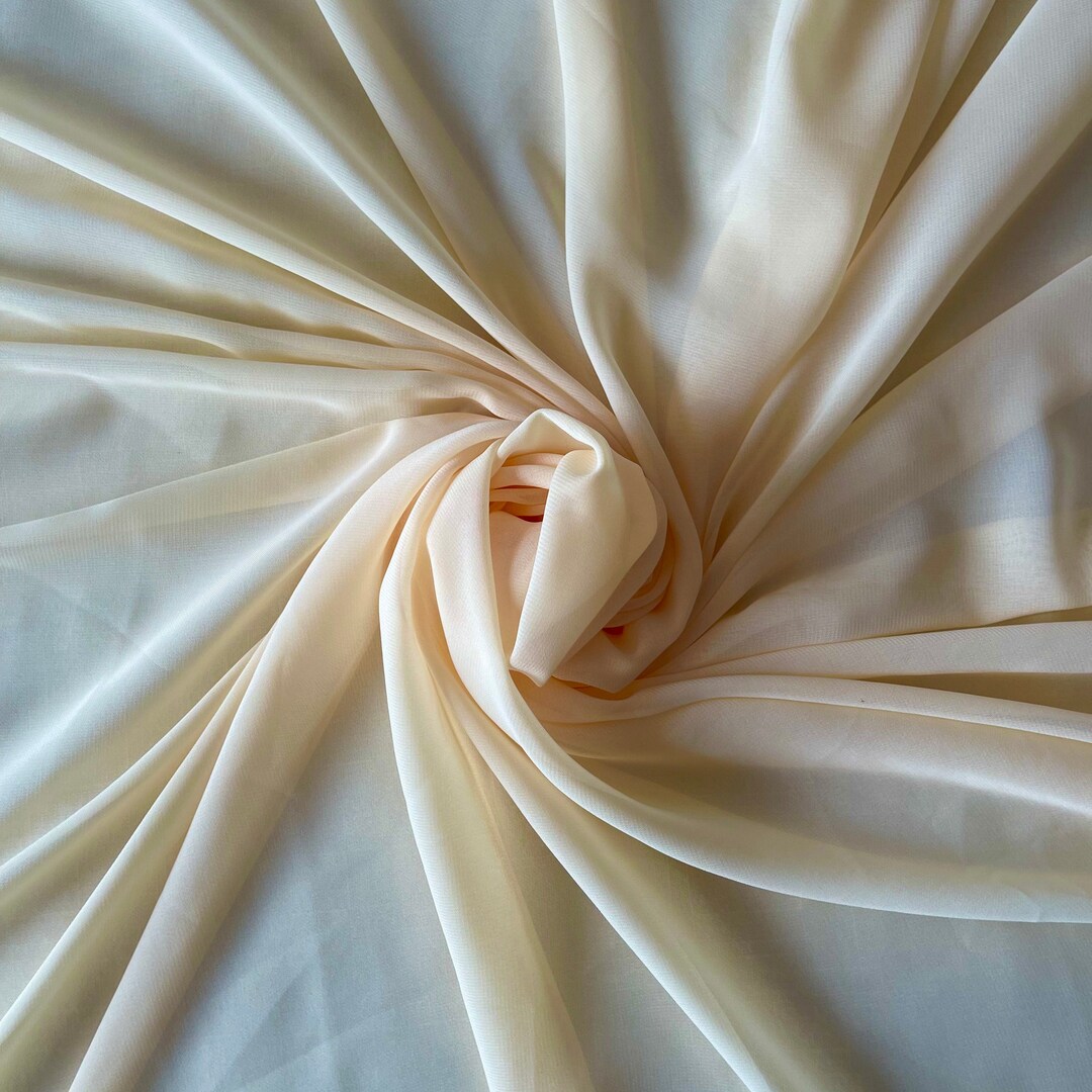 Pale Yellow Chiffon, Transparent Yellow Fabric,lightweight Sheer ...
