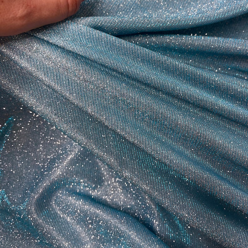 Tiffany Blue Lurex Glitter Fabric,shimmer Fabric for Gown,light Blue ...