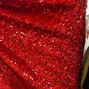 Red Sequin on Stretch Velvet by Yard, 4-way Stretch Red Velvet, All ...