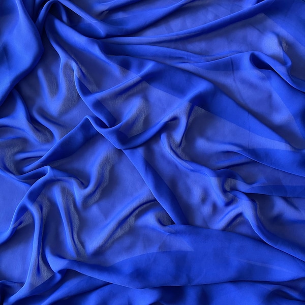 Blue Chiffon Fabric - Etsy