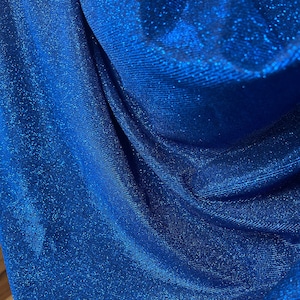 Royal Blue Lurex Glitter Fabric, Shimmer Fabric, Royal Blue Glitter ...