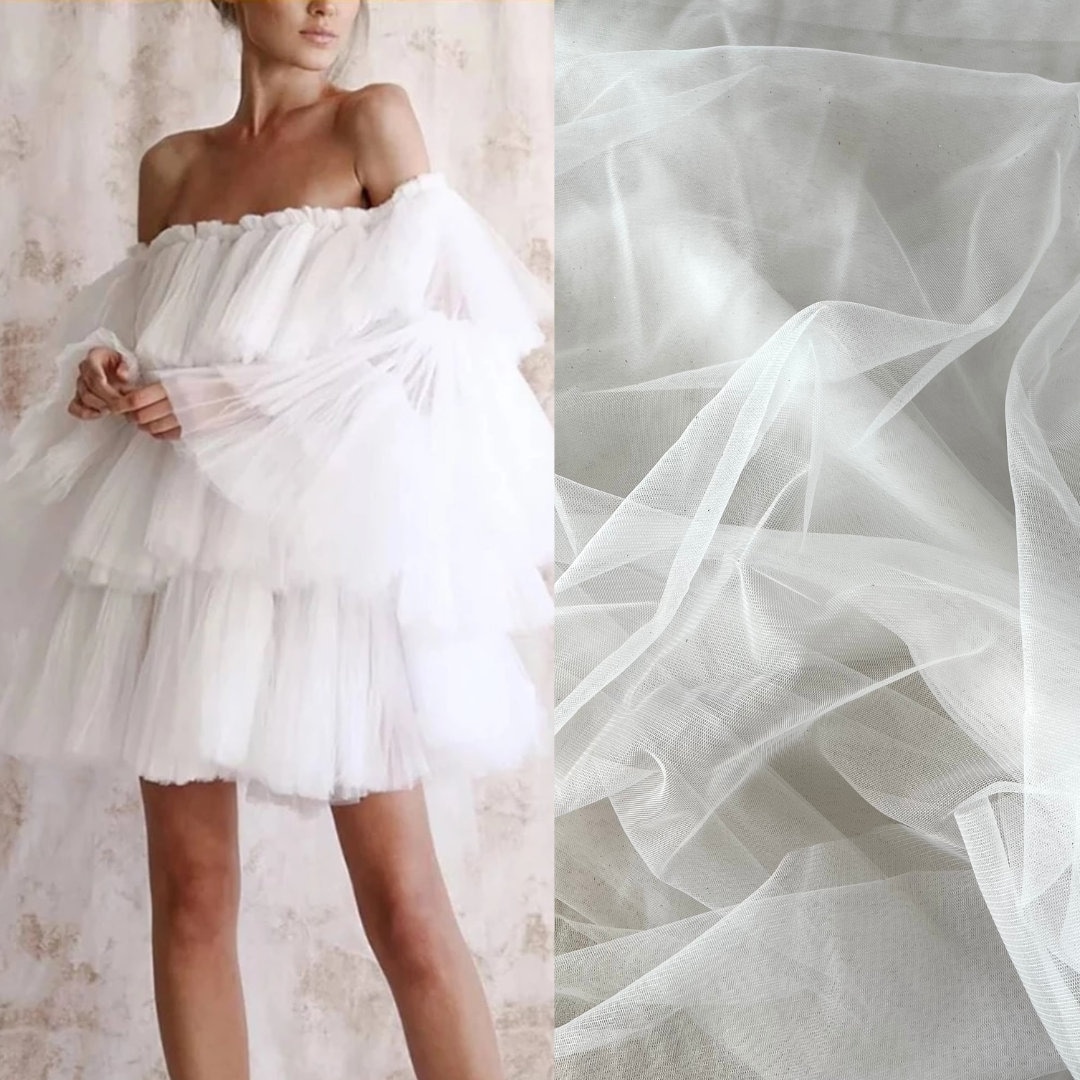 White Bridal Tulle High Quality, Soft Tulle Fabric, Soft Tulle for ...