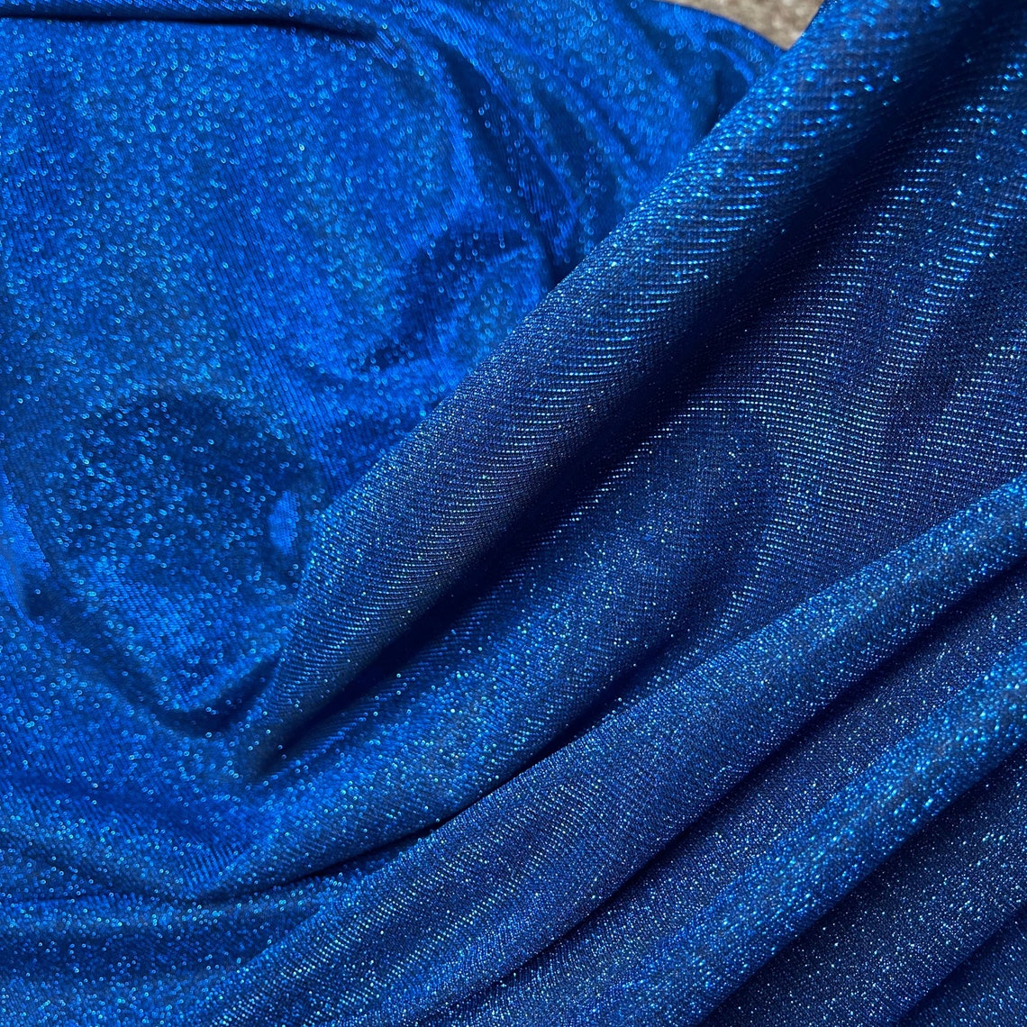 Royal Blue Lurex Glitter Fabric, Shimmer Fabric, Royal Blue Glitter ...