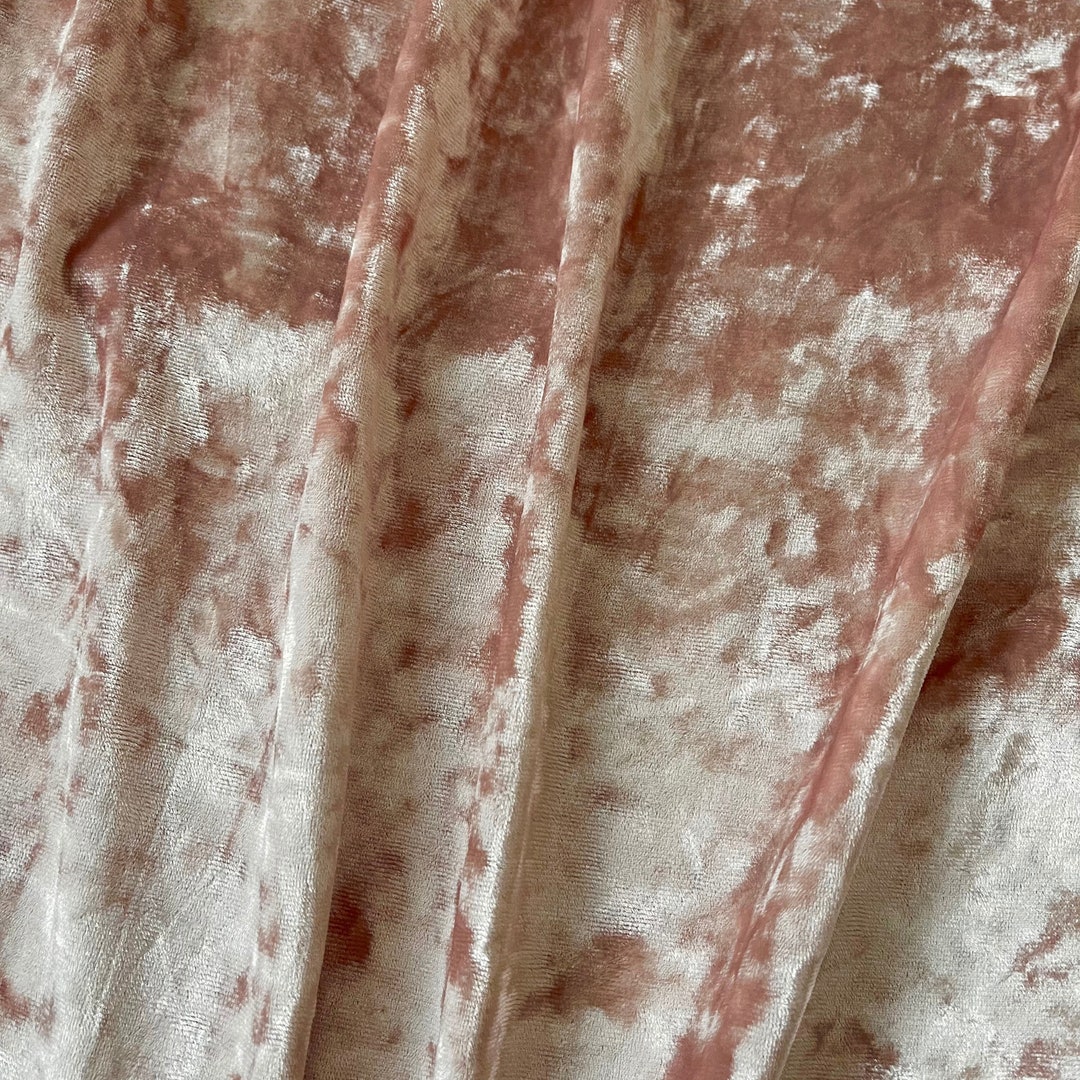 Dusty Pink Crushed Velvet Stretch Fabric by the Yard, Stretch Velvet ...