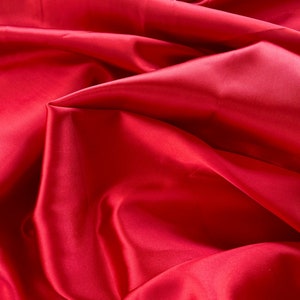 Red Silk Charmeuse, Red Stretch Charmeuse, Red Silk Fabric by the Yard ...