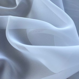 White Chiffon Fabric by the Yard White Sheer Fabric for - Etsy