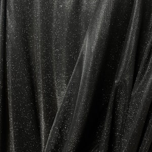 Black Lurex Glitter Fabric, Black Shimmer Fabric for Gown, Black ...