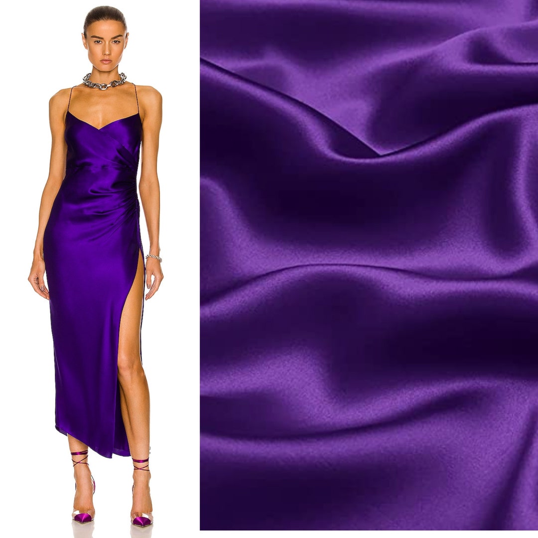 Purple Stretch Silk Charmeuse, Silk by Yard, Luxurious Silk for Gown ...