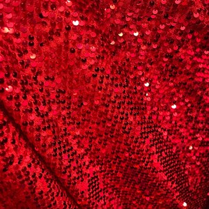 Red Sequin on Stretch Velvet by Yard, 4-way Stretch Red Velvet, All ...
