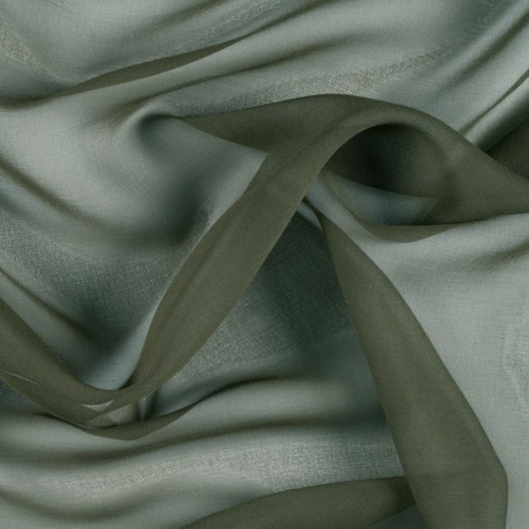 Chiffon Olive Green, Fabric by Yard, Polyester Sheer Toad Green Chiffon ...