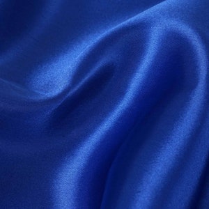 Satin Royal Blue Fabric, Bridal Satin Blue, Imitation Silk, Medium ...