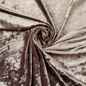 Mocha Crushed Velvet Fabric by the Yard, Pearl Velvet Wrinkled,brown ...