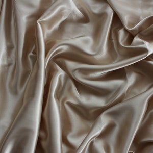 Stretch Charmeuse Light Champagne, Silk by Yard, Silk Satin Fabric ...