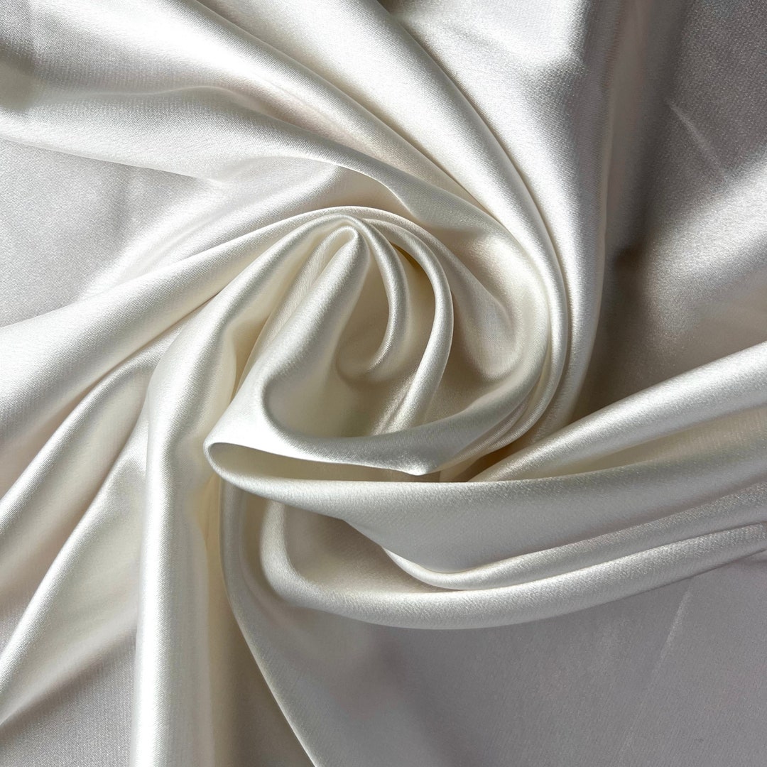 Cream Silk Charmeuse Fabric by Yard, Ivory Stretch Satin Fabric 60 ...