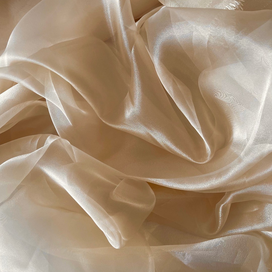 Champagne Sheer Organza Fabric by the Yard, Champagne Oganza See ...