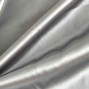 Silver Silk Charmeuse, Gray Silk by Yard, Luxurious Silver Stretch ...
