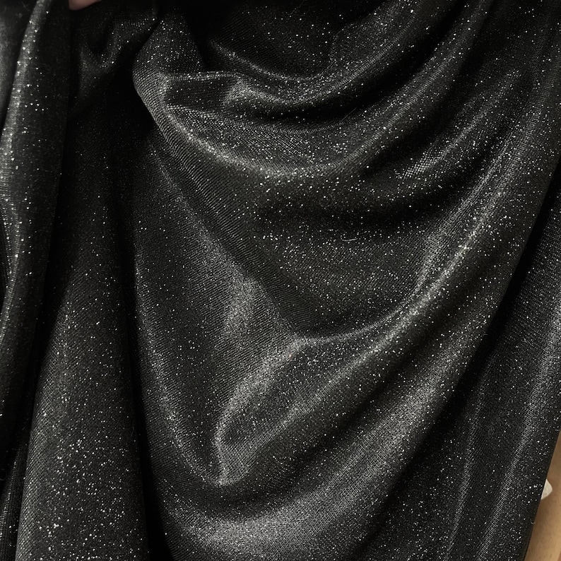 Black Lurex Glitter Fabric Black Shimmer Fabric for Gown - Etsy