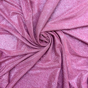 Pink Shimmer Glitter Fabric, Sparke Glitter Fabric for Gown, Pink Lurex ...